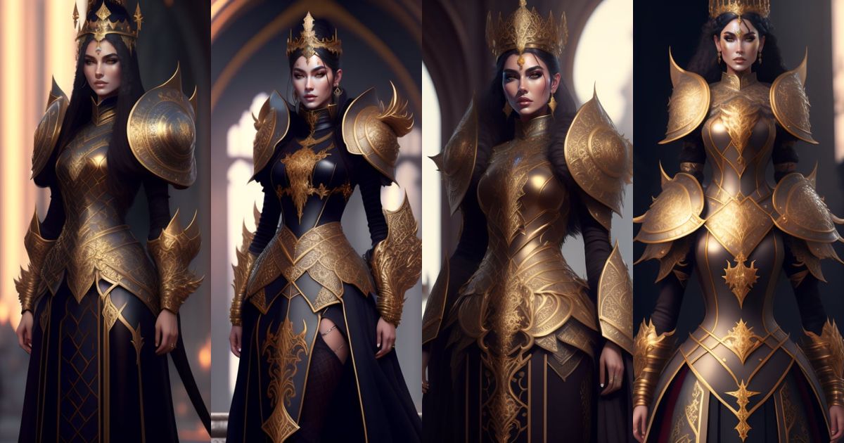 Lexica - Full body gothic queen wearing ornate filigree armor by stanley artgerm lau, greg ...