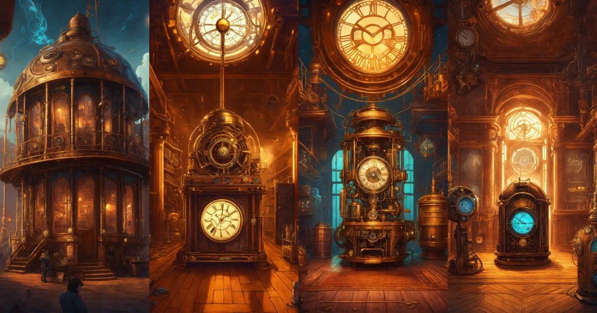 Lexica - Epic steam punk time machine, big room, trending on artstation ...