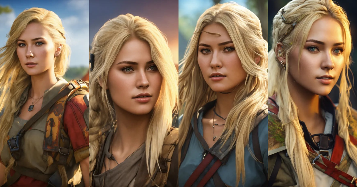 Lexica - A blonde girl . Ark survival style