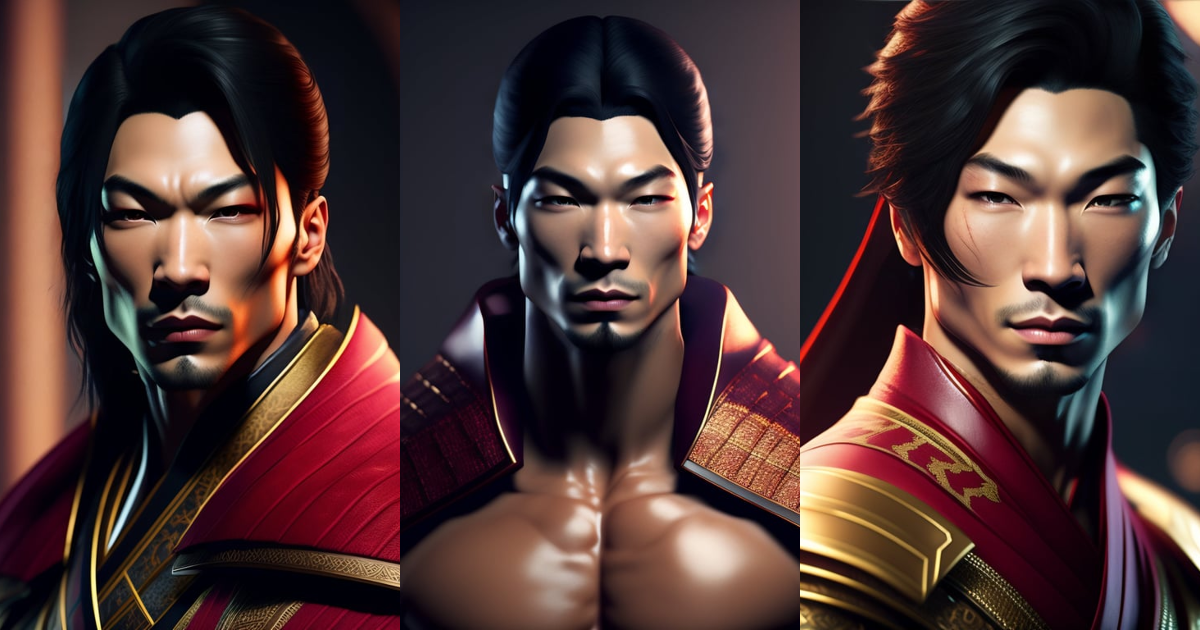 Lexica - Potrait of thin super muscular ezra miller as samurai , muscle ...