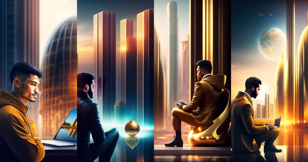 Lexica - Portrait of a futuristic city with a latin code developer ...