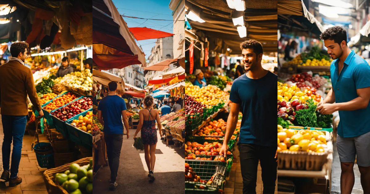 Lexica - Alex stroll through a local market, picking up ingredients for ...