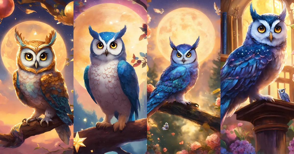 Lexica - Luna the owl, eager to soar, In her class, Celestia the owl, a master of charm. Through ...