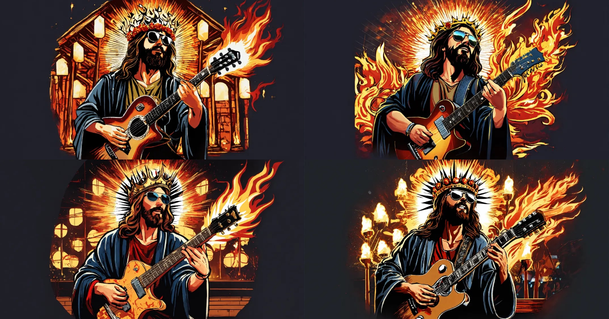 Lexica - Illustration of Jesus styled as a rocker, wearing sunglasses ...