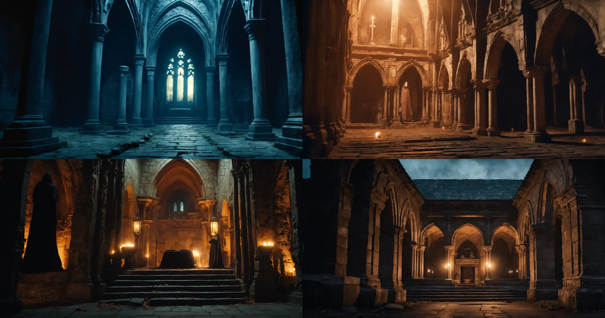 Lexica - Cinematic vampire underworld movie look, old gothic crypt by ...