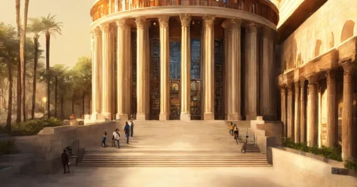 Lexica - Imagine a modern logo for the library of Alexandria