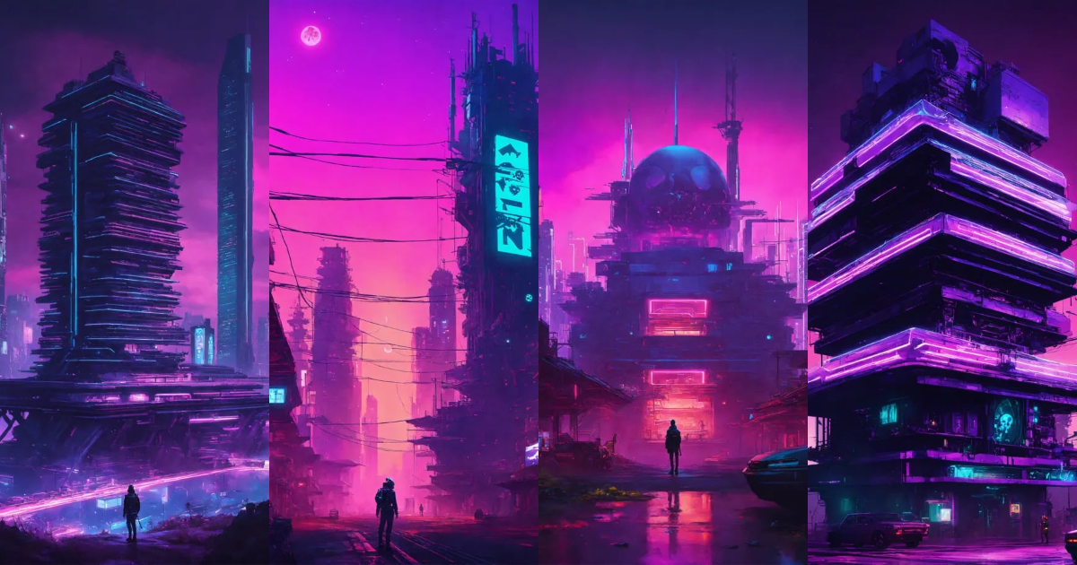 Lexica - Futuristic city architecture neon beeple fractal cyberpunk ...