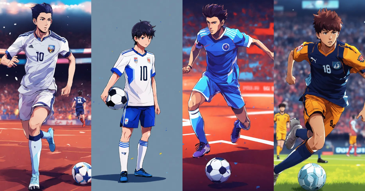 Lexica - Anime style football player in 8k vector quality