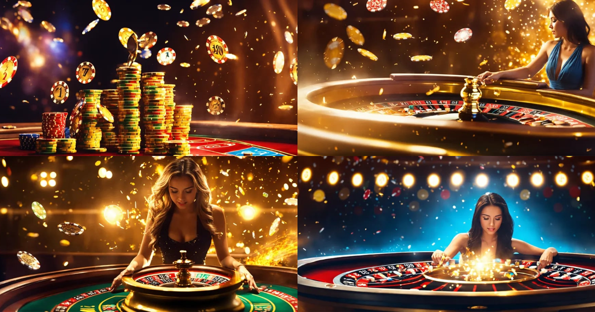Lexica - Gold roulette table and woman at the roulette table, playing ...