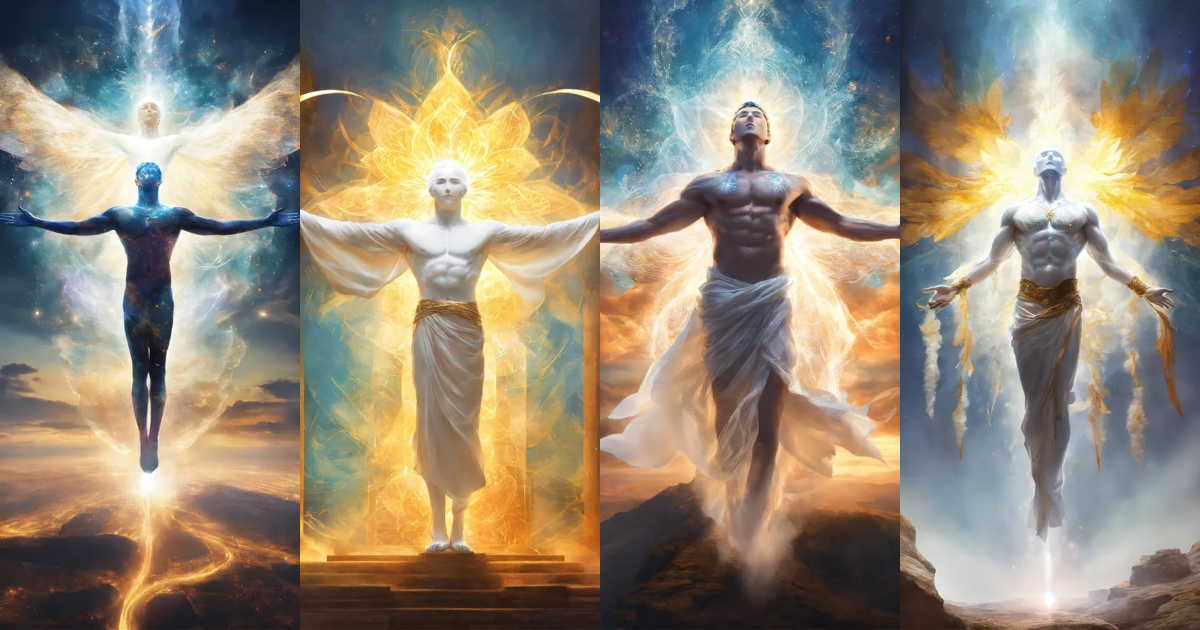 Lexica - Captivating design, spirit man ascend, The spirit being's arms ...