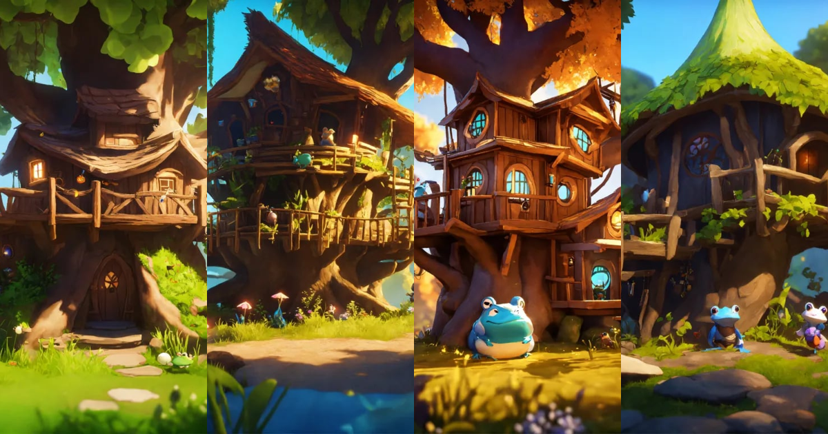 Lexica - MMO game with online players. treehouse. Ori. game with frogs ...