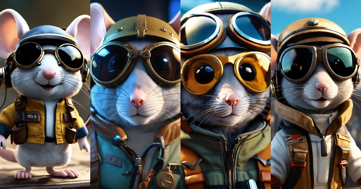 Lexica - A cute mouse pilot wearing aviator goggles, unreal engine ...