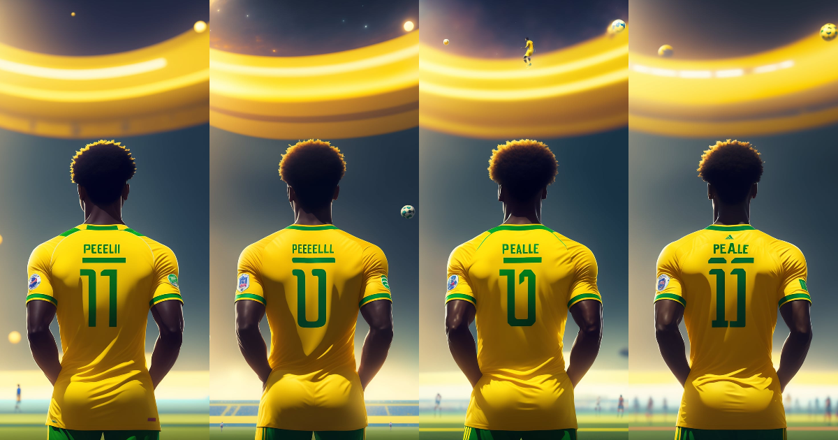 Lexica - Back of Footballer Pele wearing yellow brazil team jersey ...