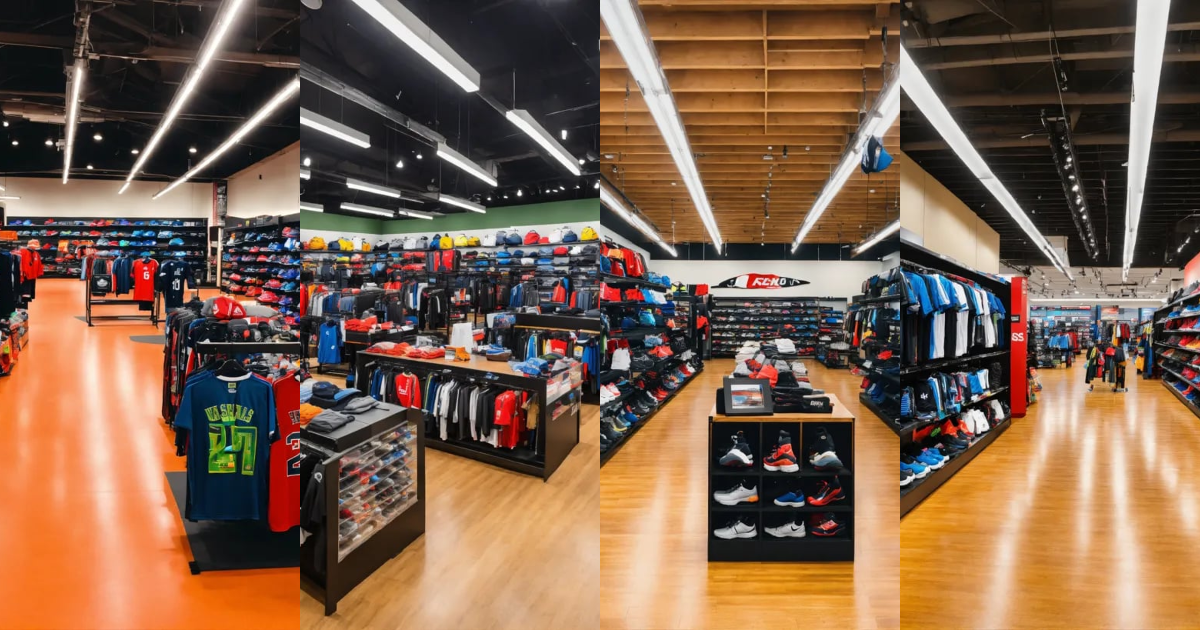 Lexica - A photo of a large sports store with a wide selection of ...