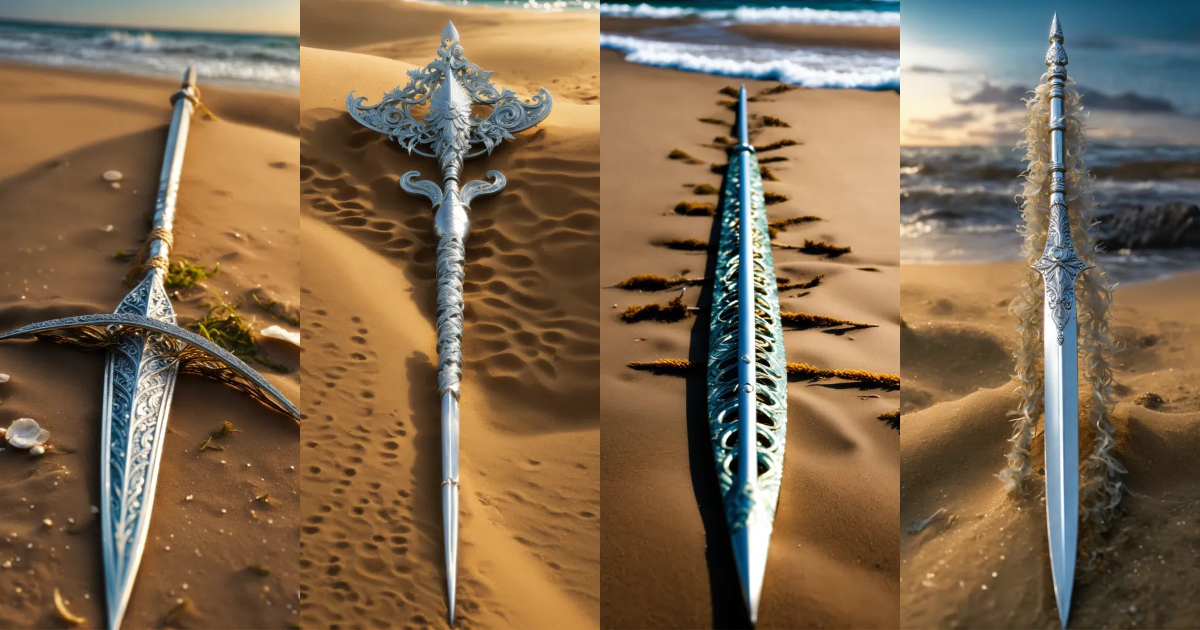 Lexica - 8k, picture of a narrow and delicate toothed spear with sharp ...