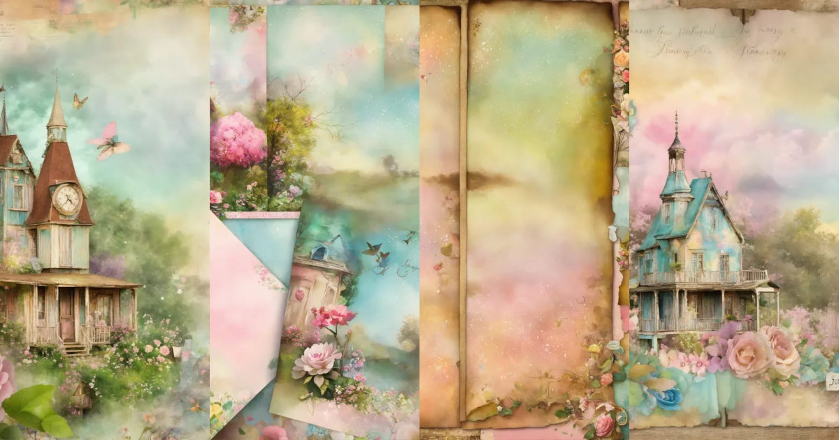 Lexica - Shabby chic dreamy mist pastel junk journals Fantasy Junk ...
