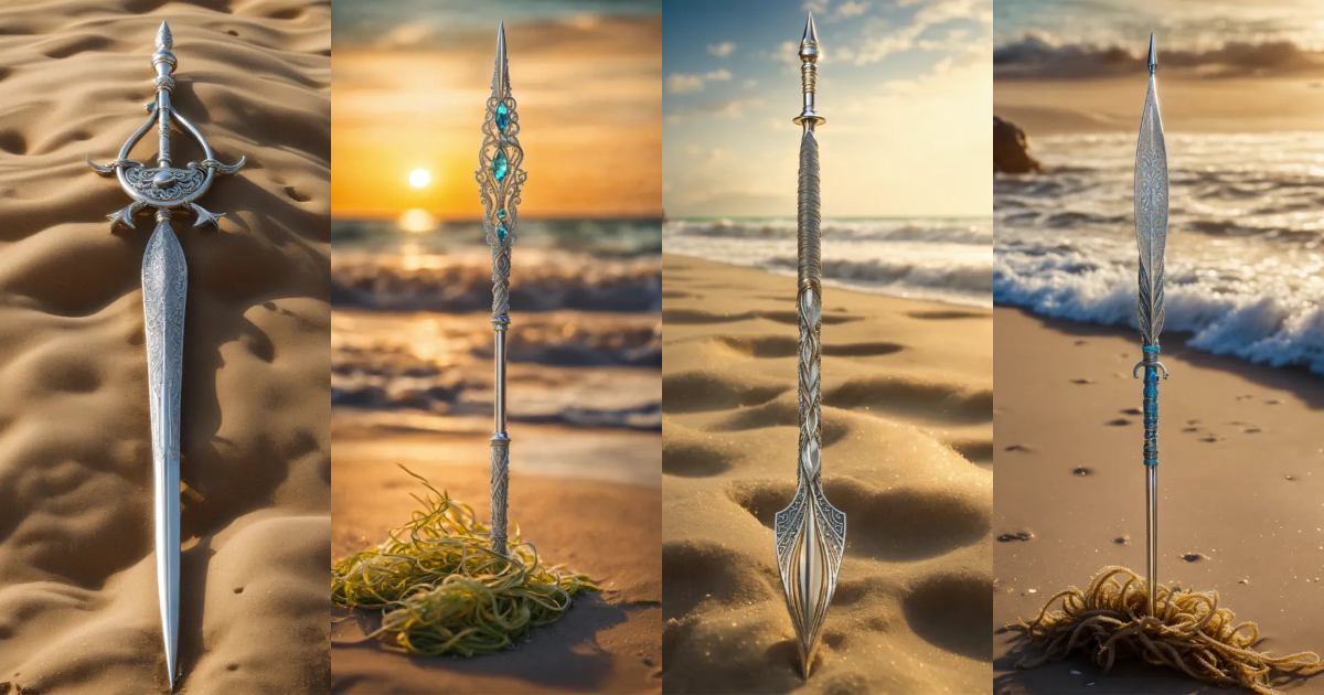 Lexica - 8k, picture of a narrow and delicate toothed spear with sharp ...