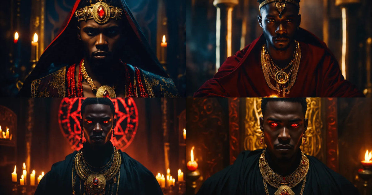 Lexica - Sinister and dramatic portrait of a young handsome African ...