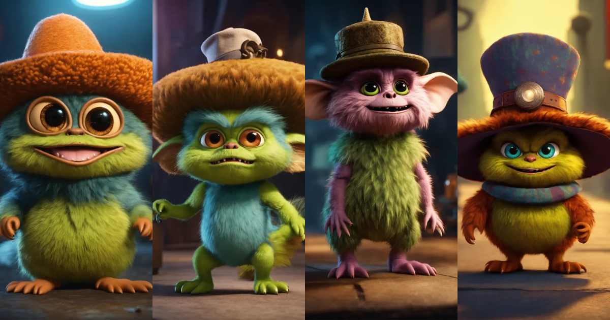 Lexica - A cartoon character monster with a hat. CGI. Highly detailed ...