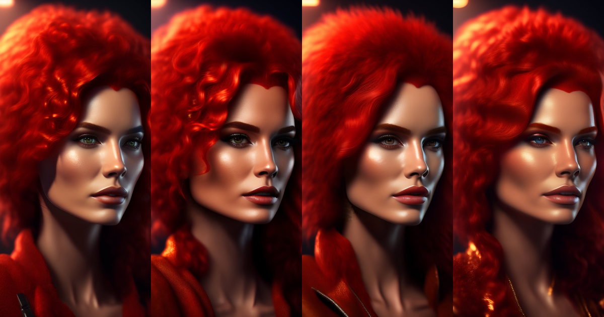 Lexica - The neural network draws itself,unreal engine red - haired ...