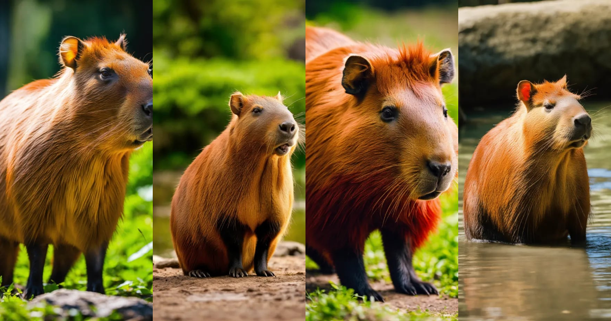Lexica - A capybara with a red hair