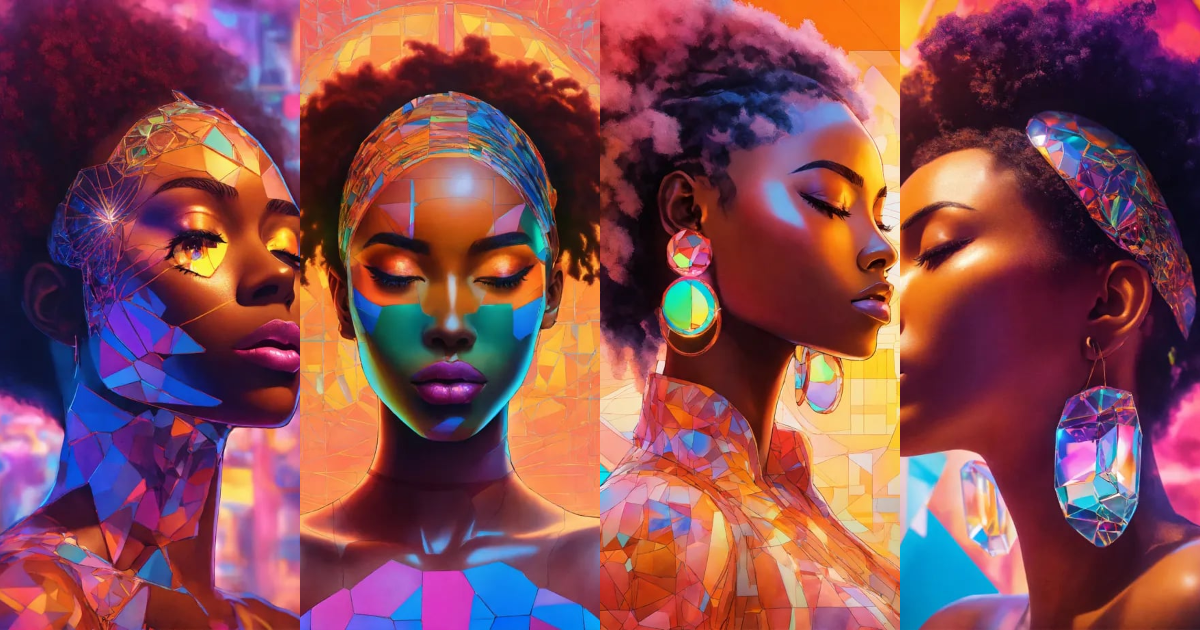 Lexica - Manga Afrocentric woman one eye closed and one eye closed ...
