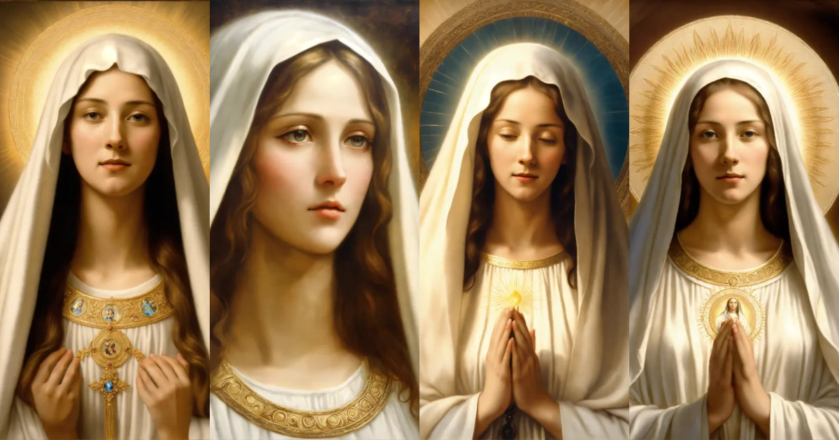 Lexica - Virgin mary mother of jesus facing the viewer, medium distance ...