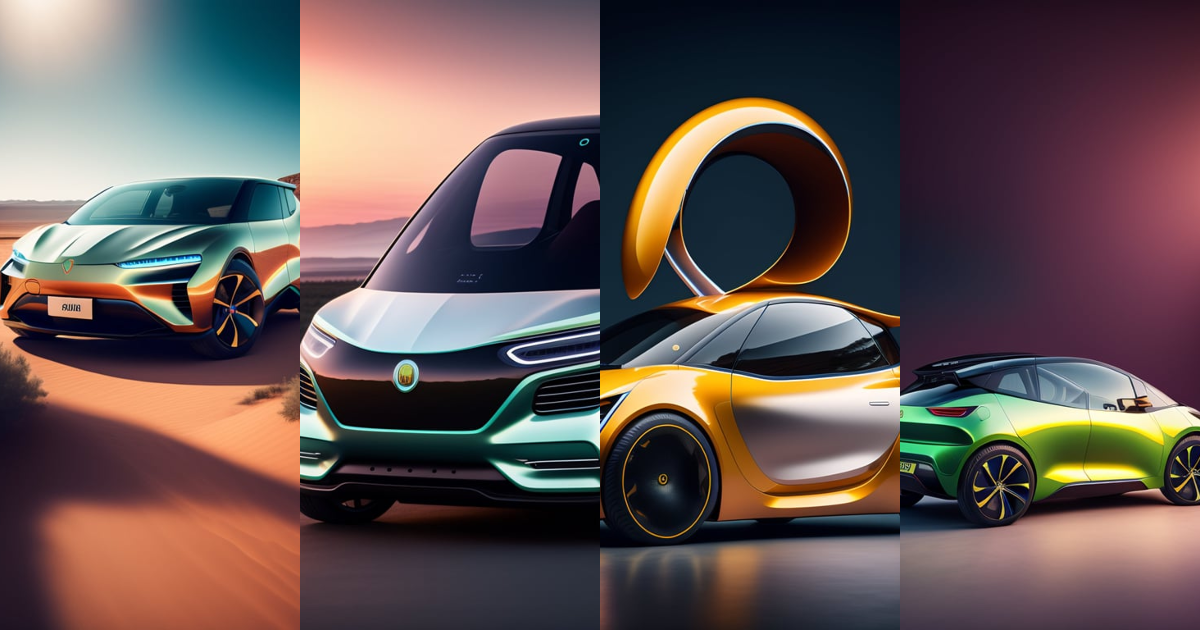 Lexica - Product photography of an electric car from the year 2033