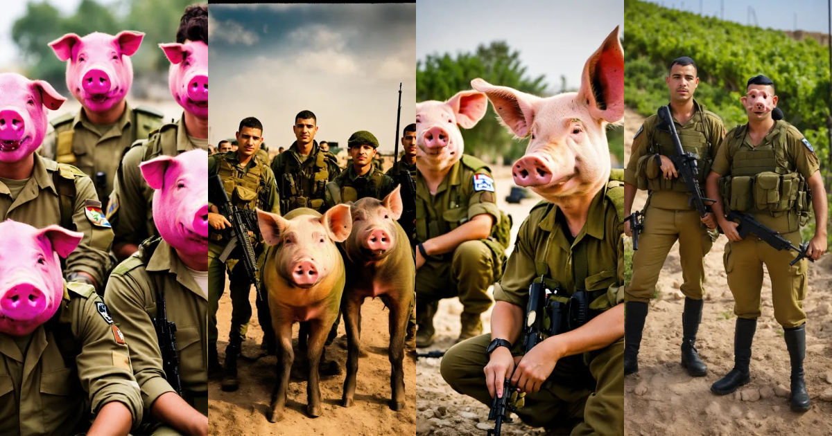 Lexica - Israeli soldiers with pig faces