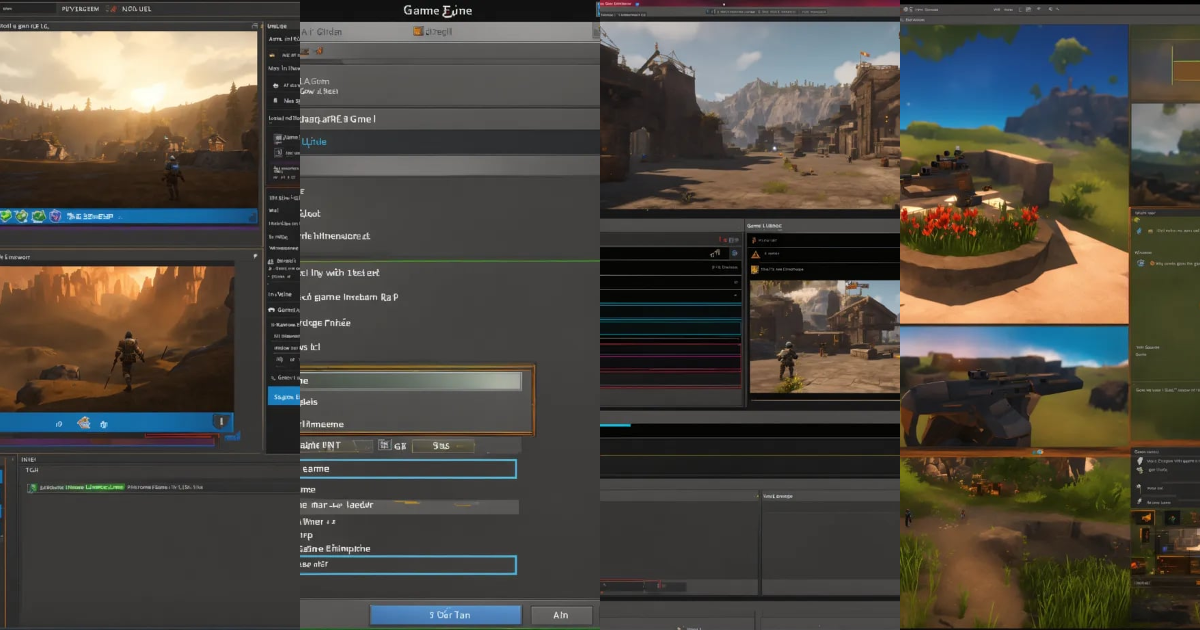 Lexica - Generate a game made in Unreal Engine. Show the game engine UI ...