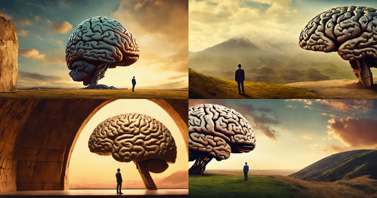 Lexica - Conceptual image of a large stone in the shape of the human ...