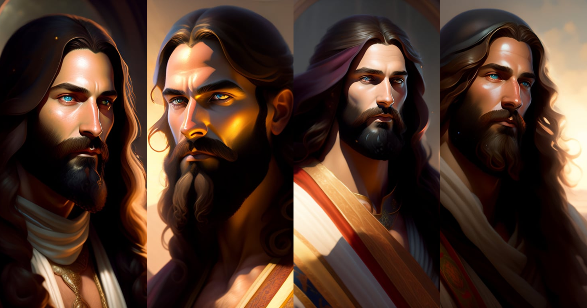 Lexica - A Detailed Portrait of Jesus Christ, Full Glass, by Justin ...