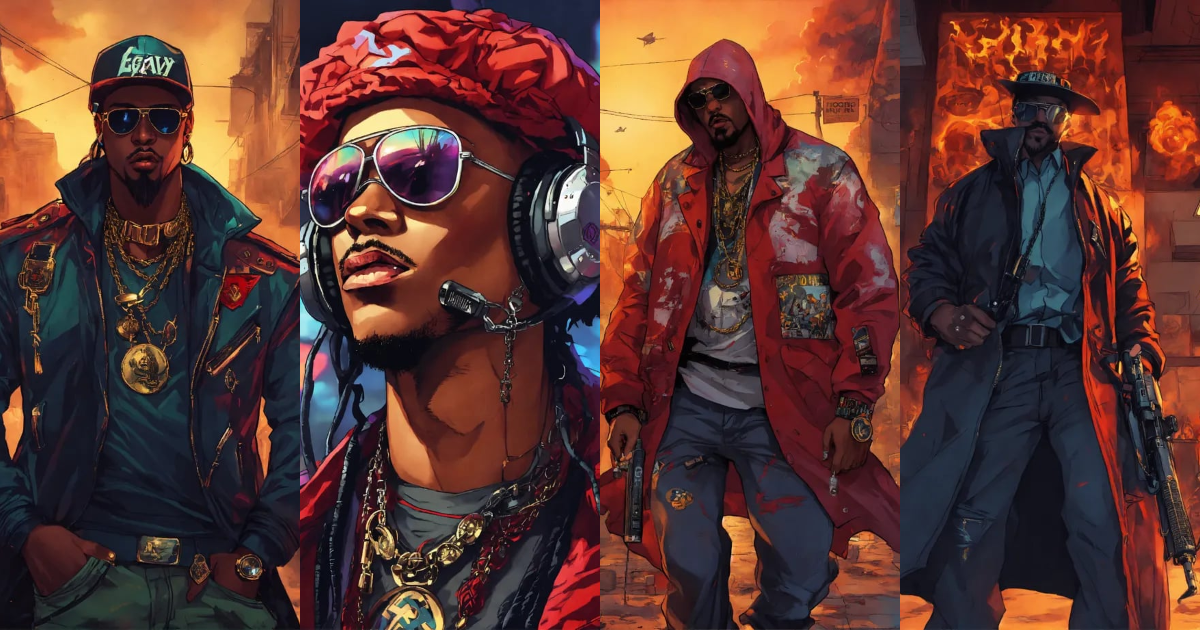 Lexica - A crazy gangster rap, heavy metal mix music style, echse ...