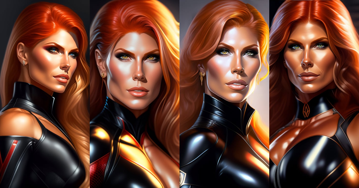 Lexica - Muscular torrie wilson as black widow, realistic portrait ...