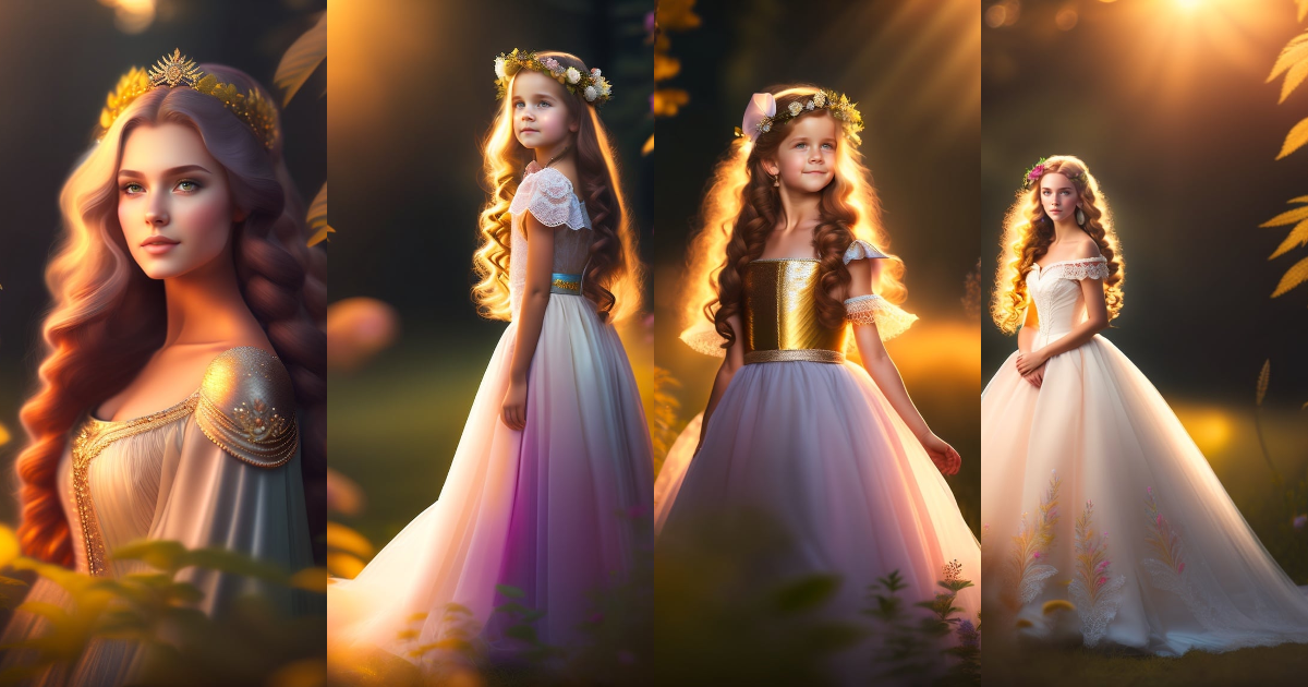 Lexica - Fairy princess at golden hour, in a clearing, cinematic ...