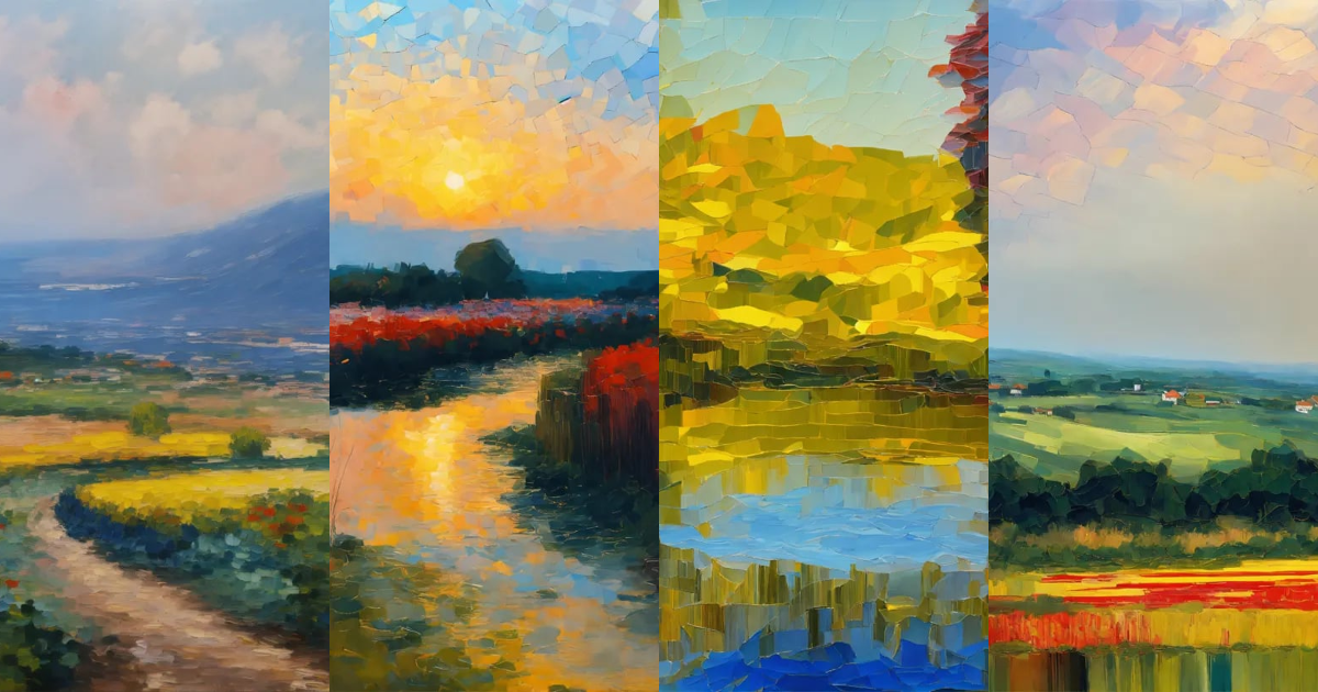 Lexica - Landscape, recursive art, oil painting, recursive art ...