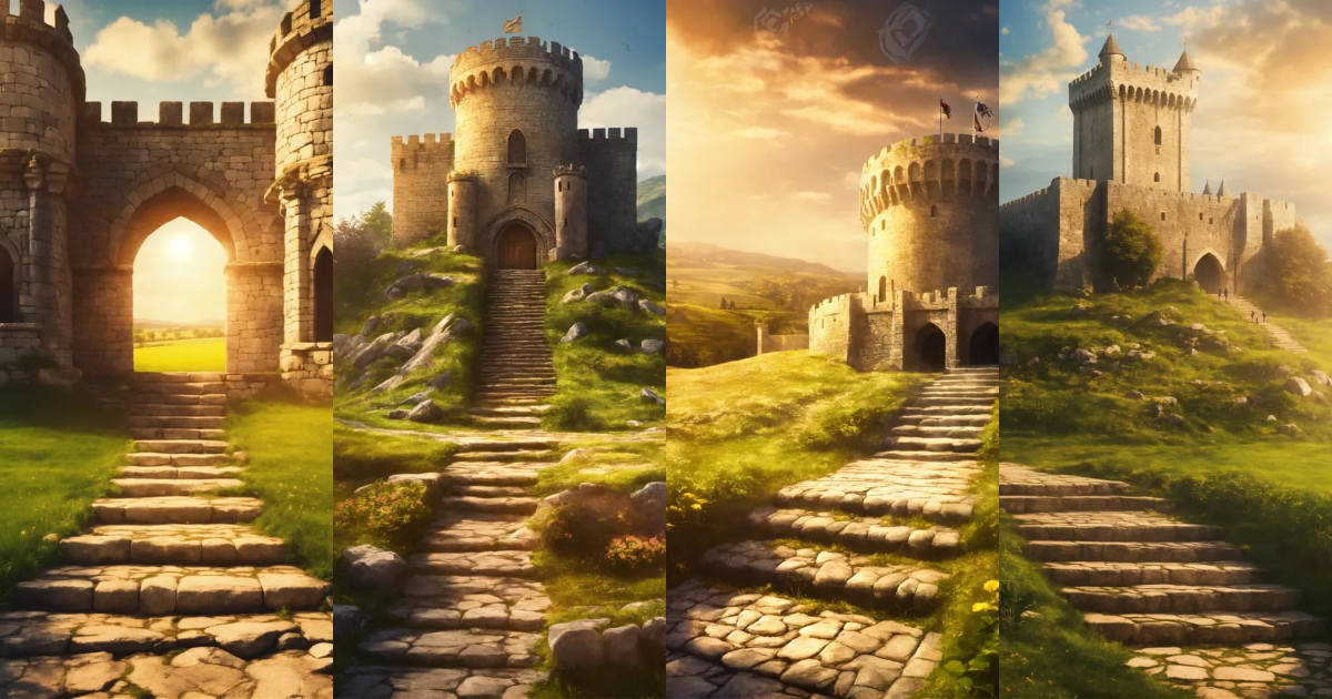 Lexica - Create a design Medieval background with fantasy lighting ...