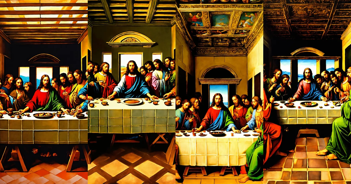 Lexica - Realistic photo of Leonardo, painting his masterpiece "The ...