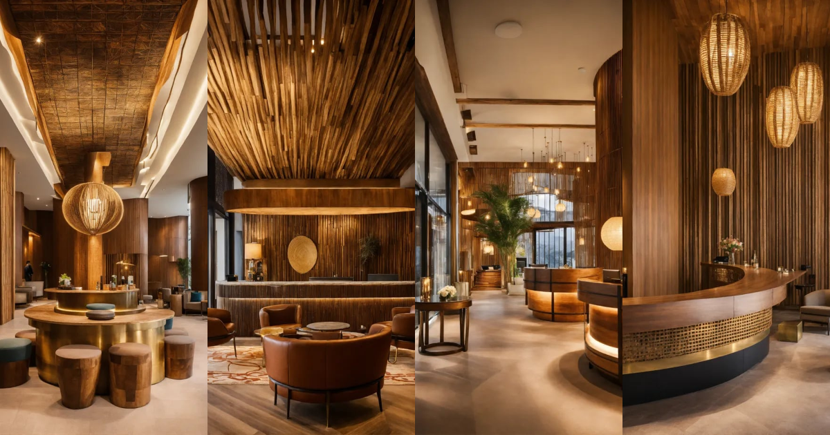 Lexica - Photo of hotel reception inspired by African culture with ...
