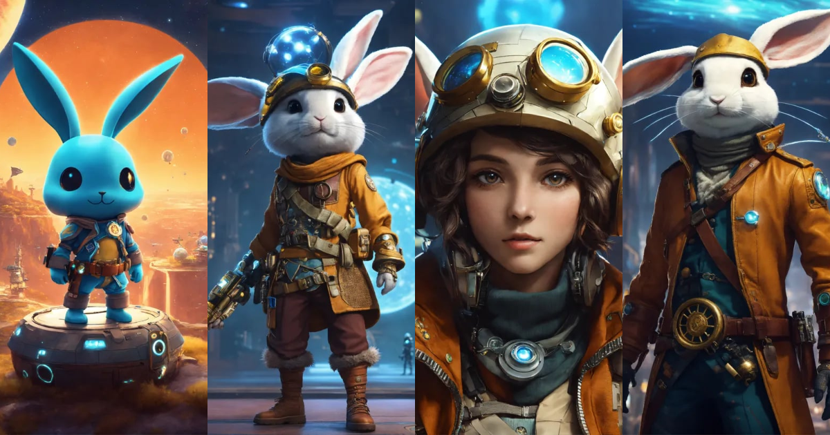 Lexica - Imagine a charming rabbit character, influenced by the magic ...