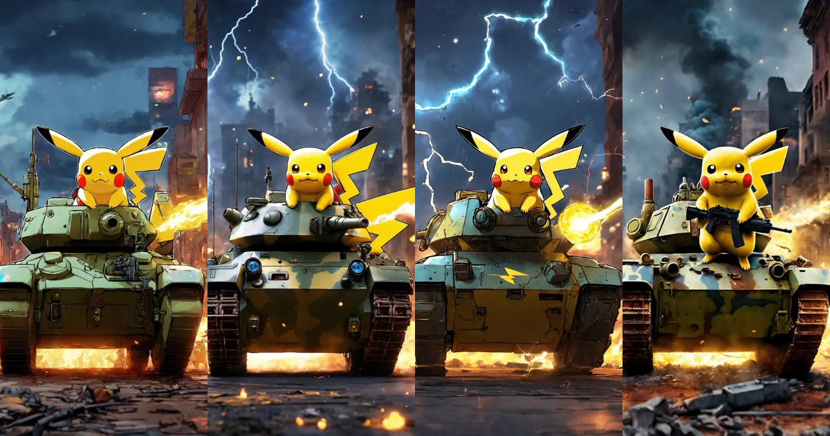 Lexica - Pikachu used in a war