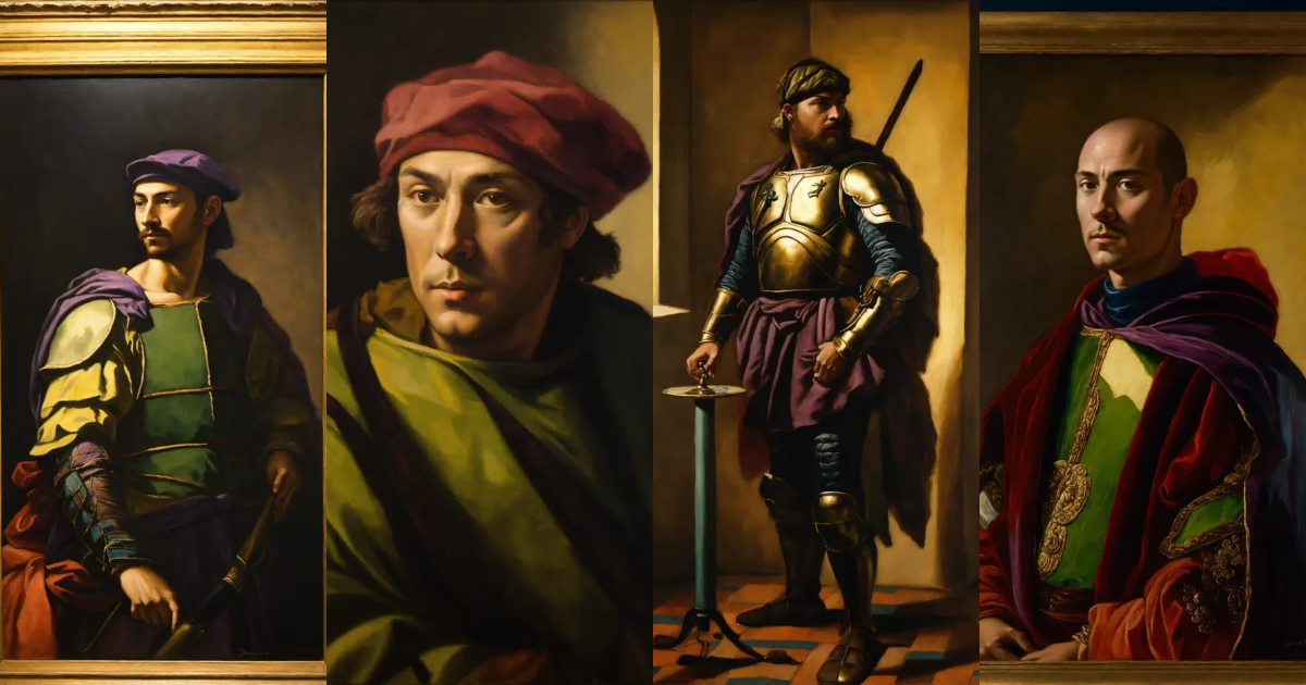 Lexica - Oil painting, self portrait of donatello, by donatello