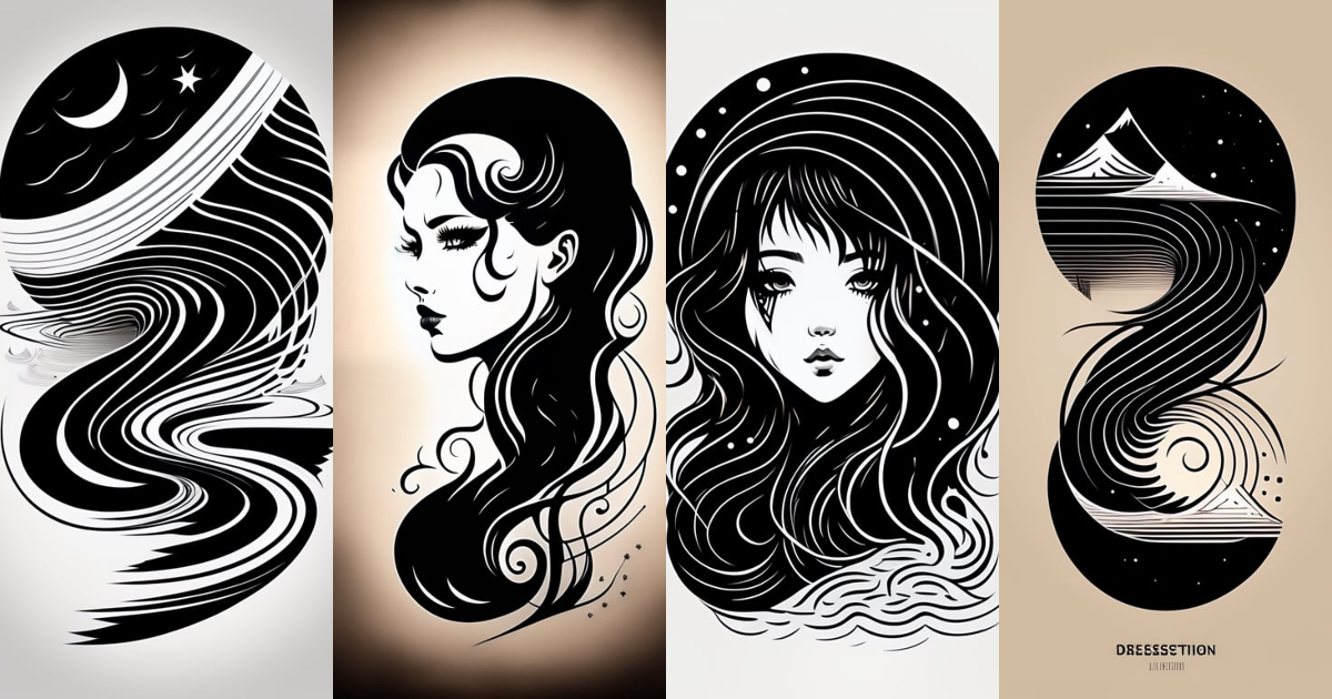 Lexica - A simple tattoo design of depression, construction lines ...