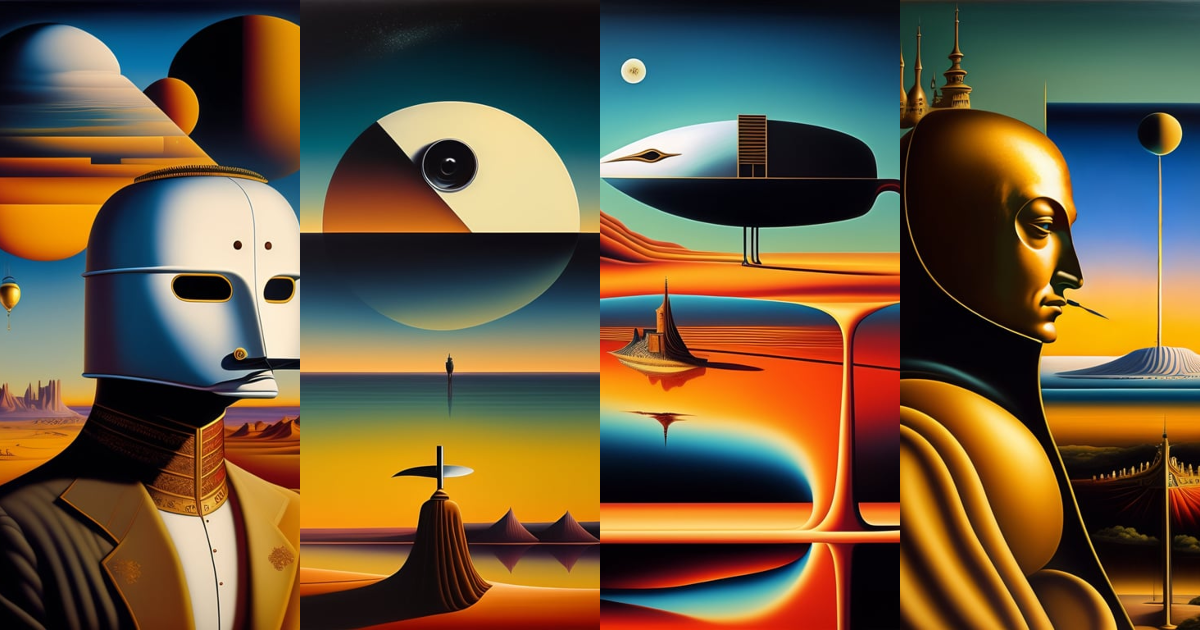 Lexica - Mr robot in a painting by dali