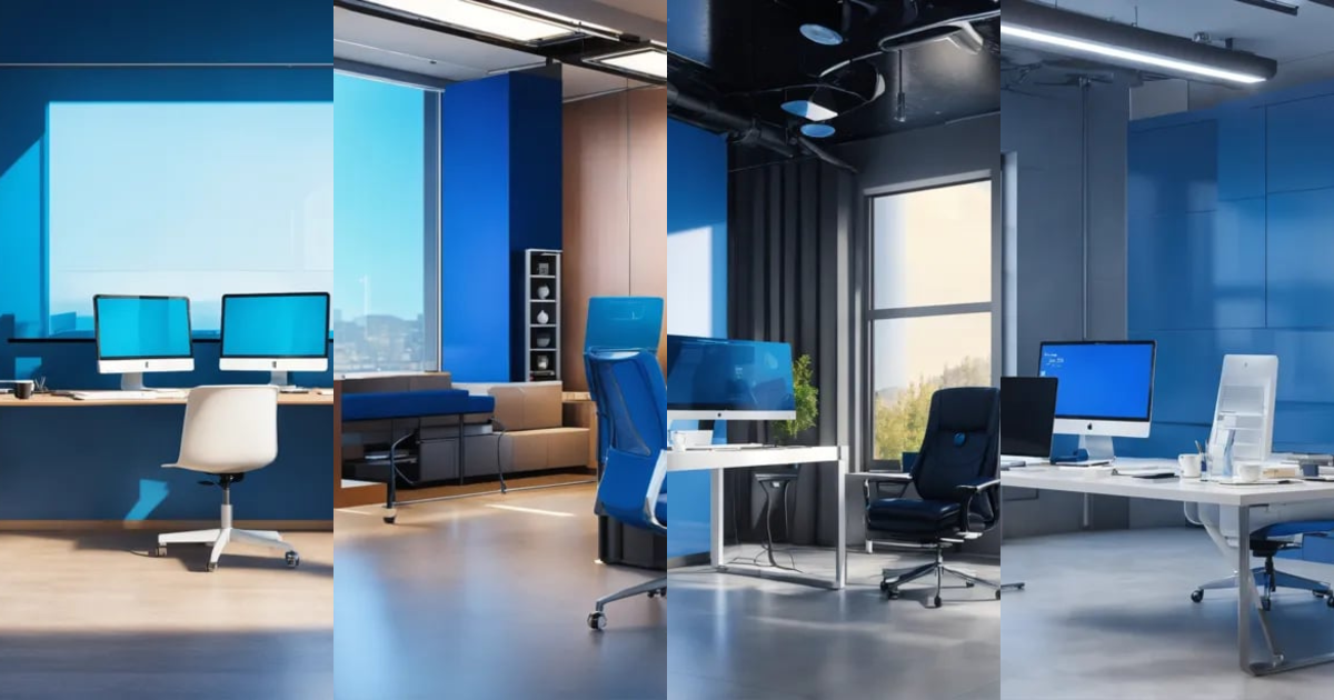 Lexica - Office room in high-tech style with a one large window. There ...