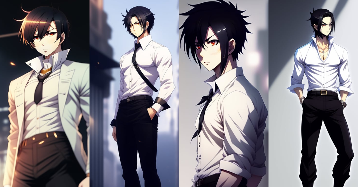 Lexica - A man in a white shirt and black pants, a character portrait ...