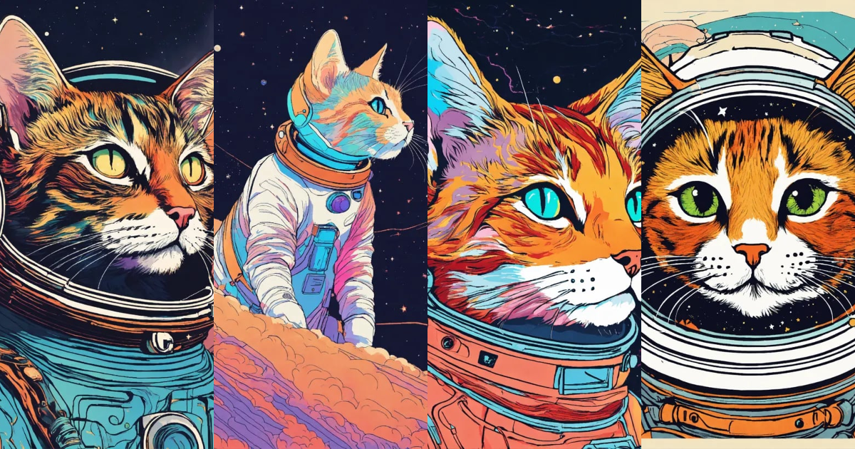 Lexica - A space cat profile, like a astronaut, surrealism, detailed ...
