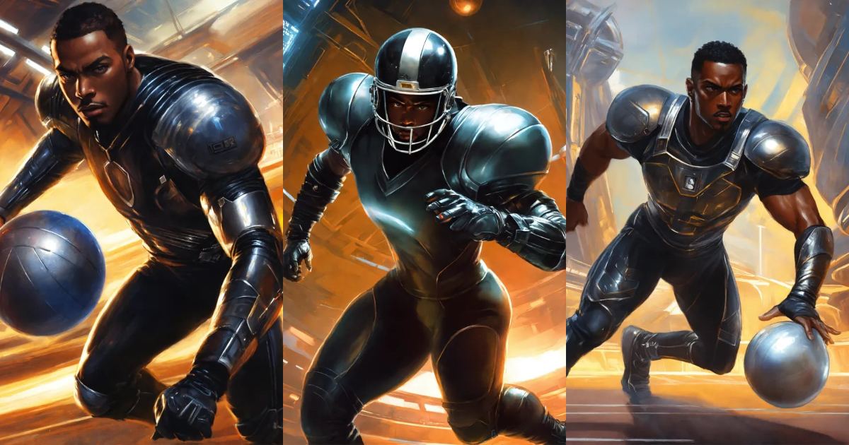 Lexica - Muscular rude black male defiant Speedball scifi Player on a ...