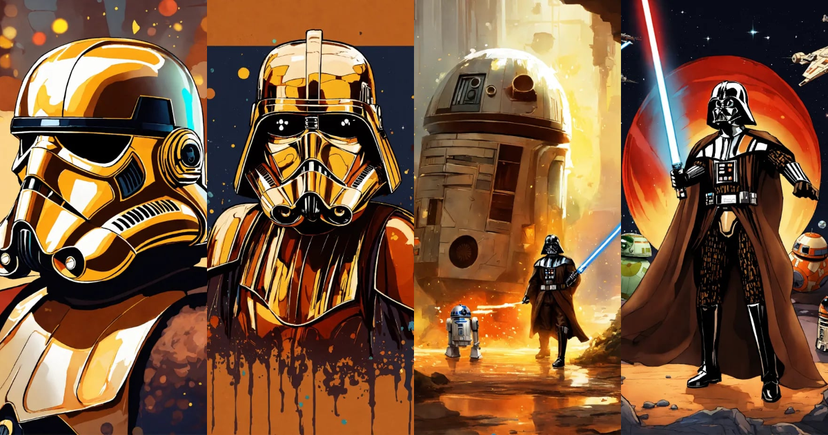 Lexica - Star wars, cartoon,no background,splash