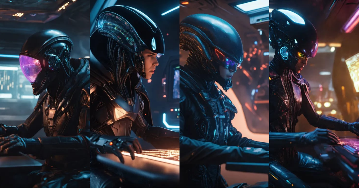 Lexica - Alien mutant half cyborg half alien hacker with big brain ...